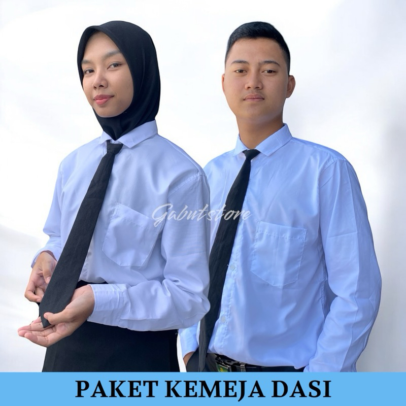 Jual Paket Kemeja Putih Polos Lengan Panjang + Dasi Termurah Cocok ...
