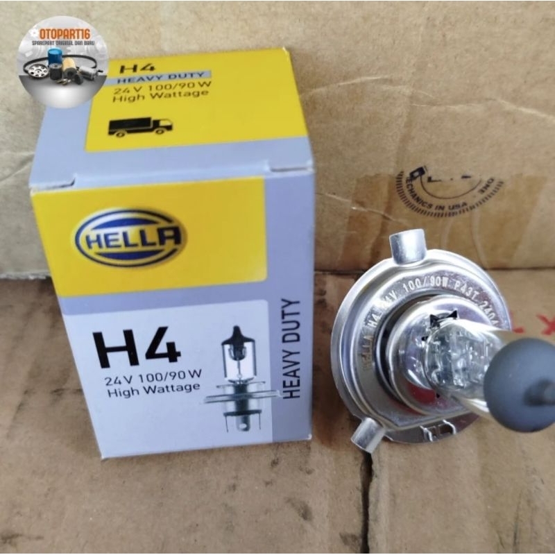 Jual HELLA Bohlam Halogen Headlamp H4 24Volt 100/90Watt Original ...