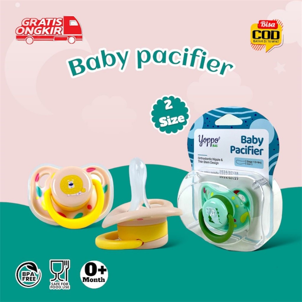 Jual Yoppo Baby Empeng Dot Gepeng Datar BPA FREE 2 Warna 2 Ukuran ...