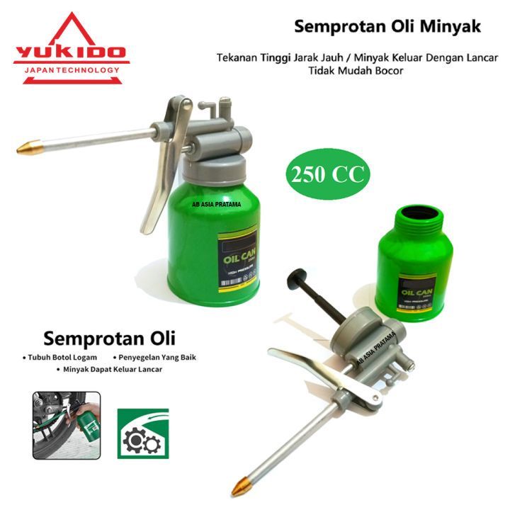 Jual YUKIDO OIL CAN KALENG 250CC - BOTOL POMPA SEMPROT OLI MOTOR 500ML ...