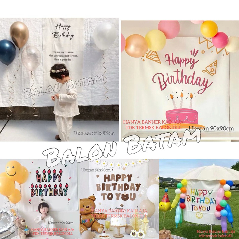 Jual Banner Kain Happy birthday Ins korea TIDAK BISA CUSTOM | Shopee ...