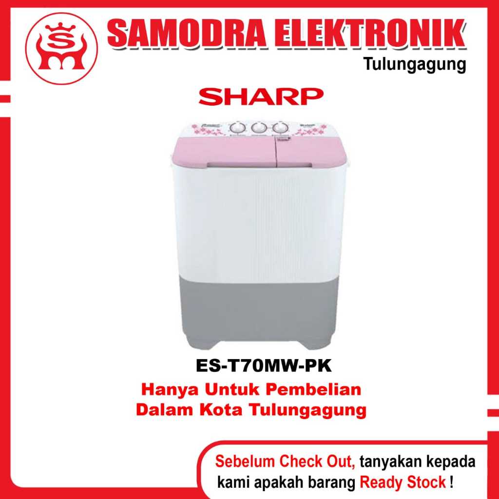 Jual Mesin Cuci Sharp EST-70MW-PK | Mesin Cuci 2 Tabung 7 Kg Sharp ...