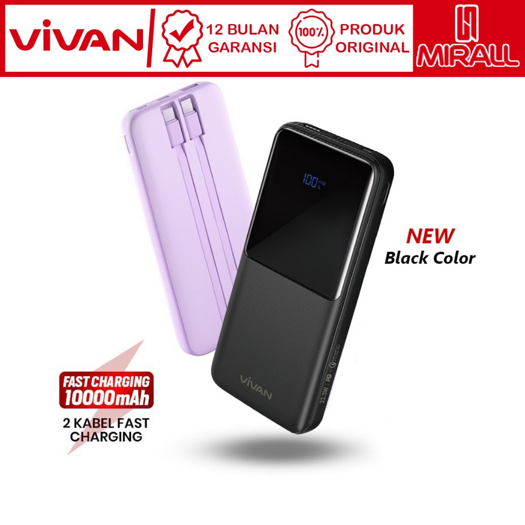 Jual VIVAN VPB-E10 Power Bank 10000mAh Powerbank 22.5W PD Quick Charge ...
