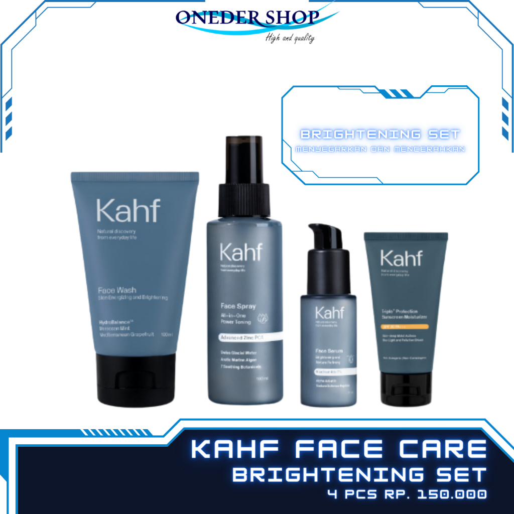 Jual Kahf Face Care Brightening Set Face Wash Brightening Toner Serum Suncreen Paket