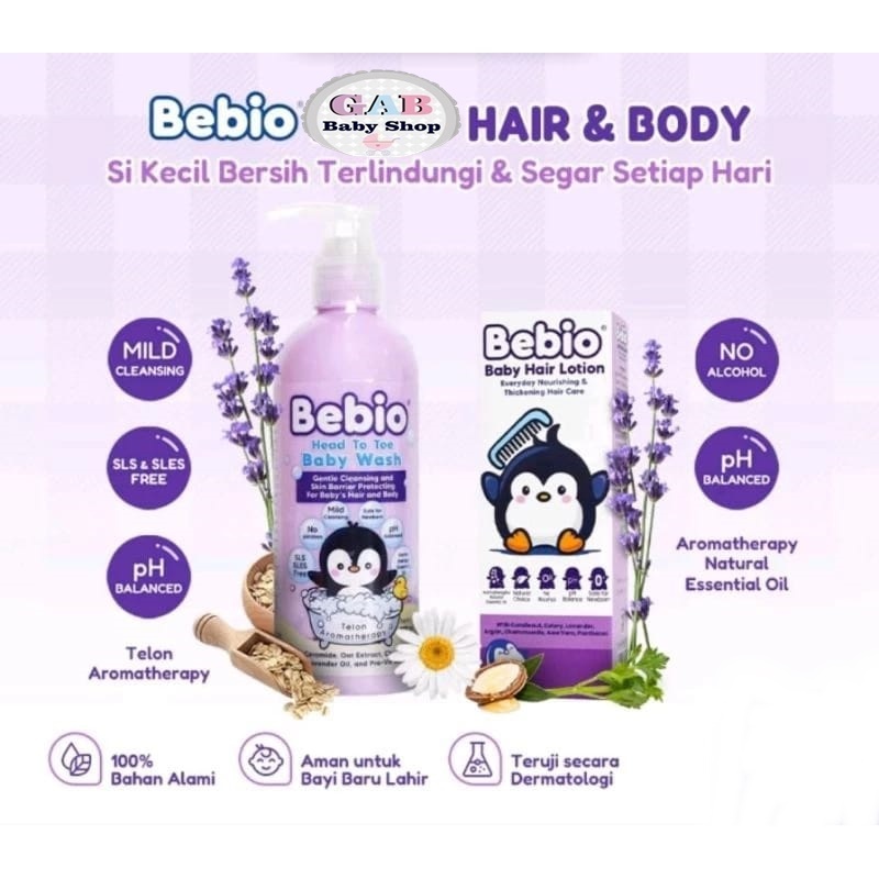 Jual BEBIO Hair Lotion 100ml / Head To Toe Body Wash 250ml - Sabun ...