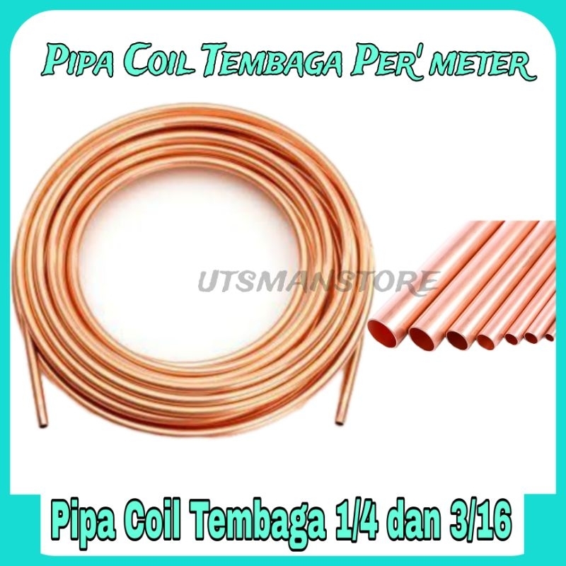 Jual Pipa Tembaga / Pipa Coil atau Pipa Tembaga ukuran 1/4 dan 3/16 ...