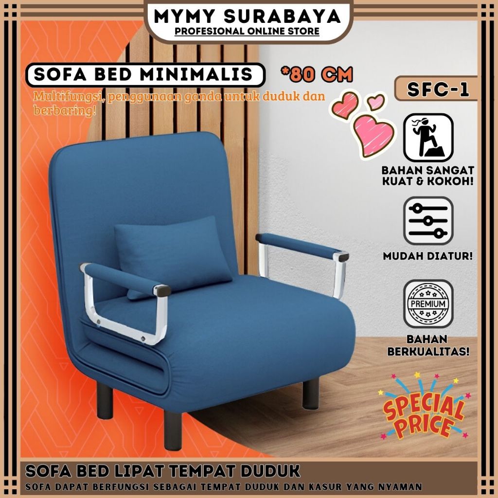 Jual MYMY.SURABAYA Sofa Bed Lipat Minimalis Ukuran 80CM Sofa Lipat Tidur Sofa Bed Kursi Tamu ...
