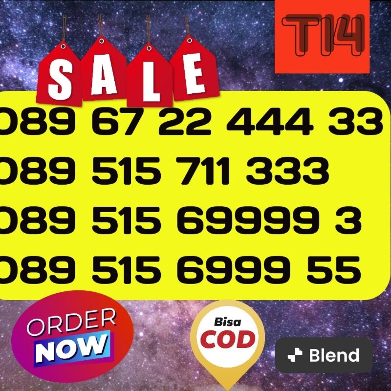 Jual Nomer Cantik tri / nocan Tri /Three 12 DIGIT (TI4) | Shopee Indonesia