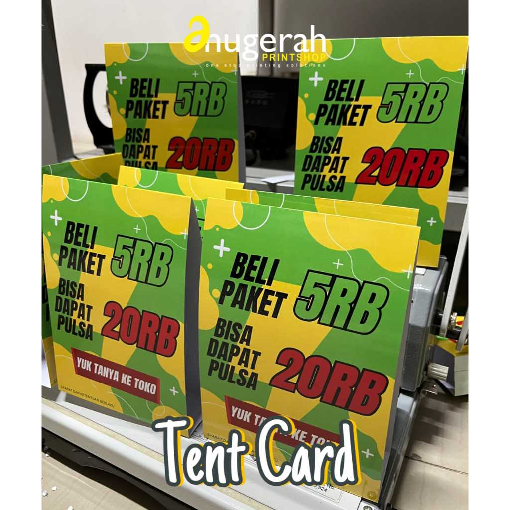 Jual Cetak Tent Card Segitiga / Tentcard Table Menu / Table Card Art Carton 260 gr Full Color ...