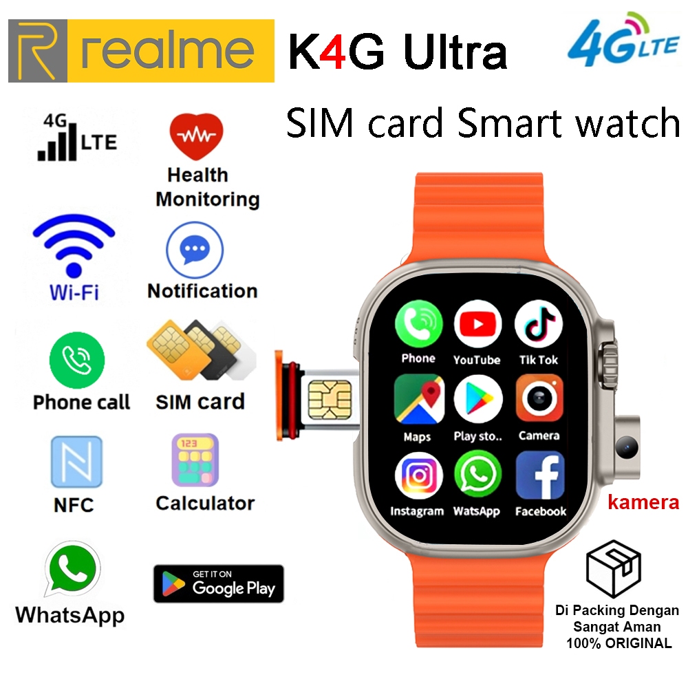 Jual Jam Tangan Smartwatch Series K4G Ultra Sim card Wifi PlayStore ...