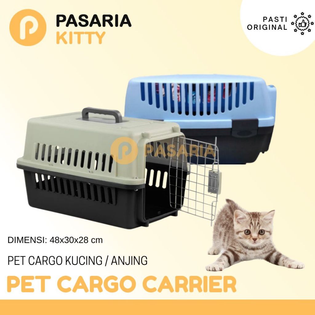 Jual Pet Cargo Carrier 48x30x28 Pintu Besi/Rumah/Kandang Bawa Kucing ...
