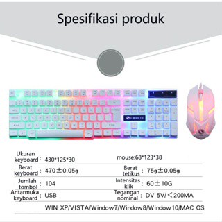 Jual Huaiwen Kombo Keyboard dan Mouse Gaming dengan Lampu RGB Cahaya ...