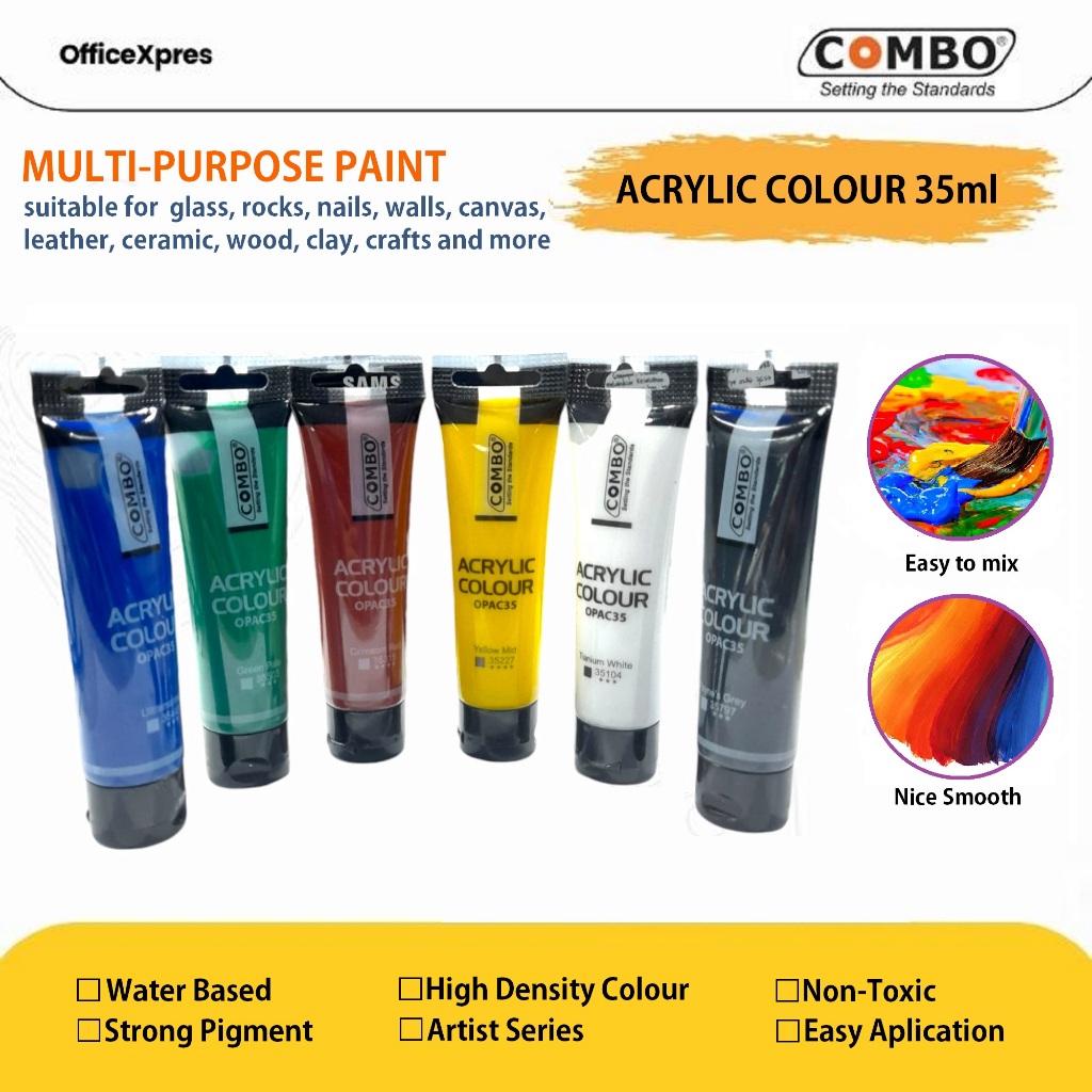 Jual Cat Warna Akrilik / Acrylic Colour Painting / Cat Akrilik 6 Warna ...