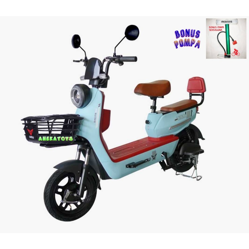 Jual (BONUS POMPA) Sepeda Listrik UOU 140DS SLA 48V12Ah Power 550W ...