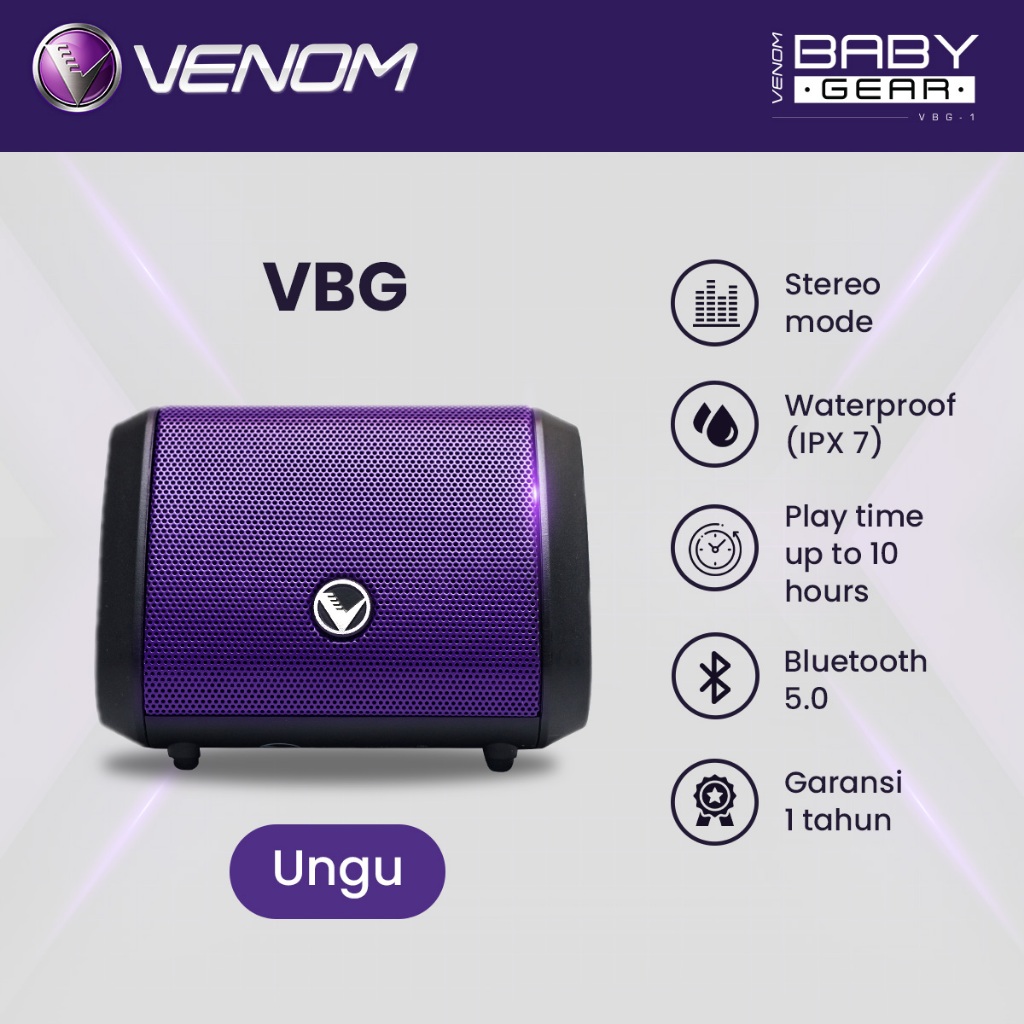 Jual Venom Baby Gear VBG 1 Speaker Bluetooth Portable with Stereo Mode ...