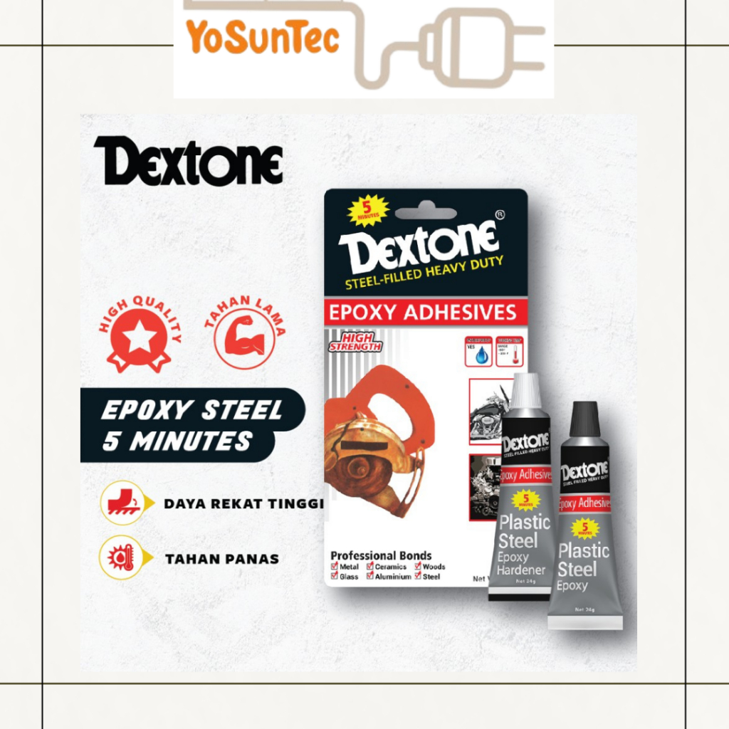 Jual Lem Besi Dextone 5 Menit 48 Gram / Lem Epoxy Adhesive Dexton Resin ...
