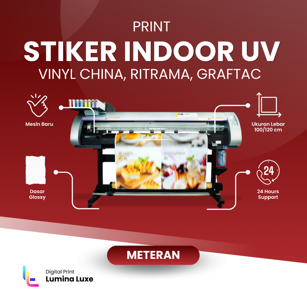 Jual PRINT STICKER UV GRAFTAC RITRAMA VINYL INDOOR OUTDOOR METERAN ...