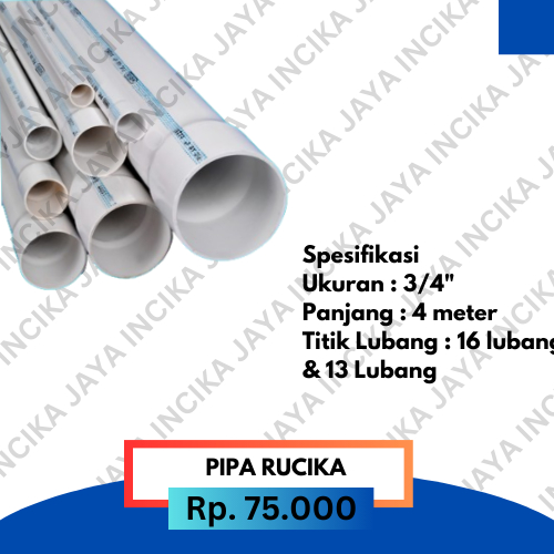 Jual PIPA PVC RUCIKA 3/4" PIPA PARALON PRALON 3/4 INCH / PIPA AIR ...