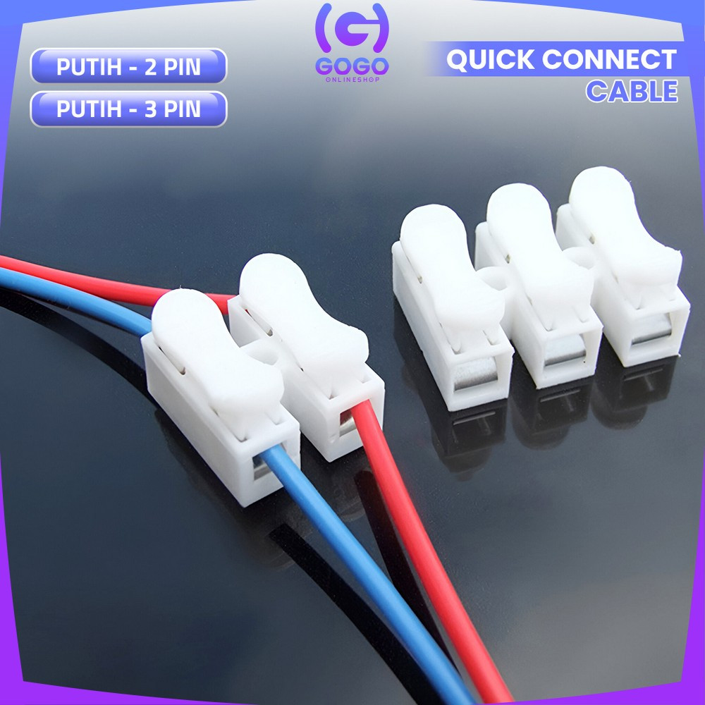 Jual GOGO-C1077 Konektor Kabel Listrik 2pin 3pin Quick Connect Terminal ...