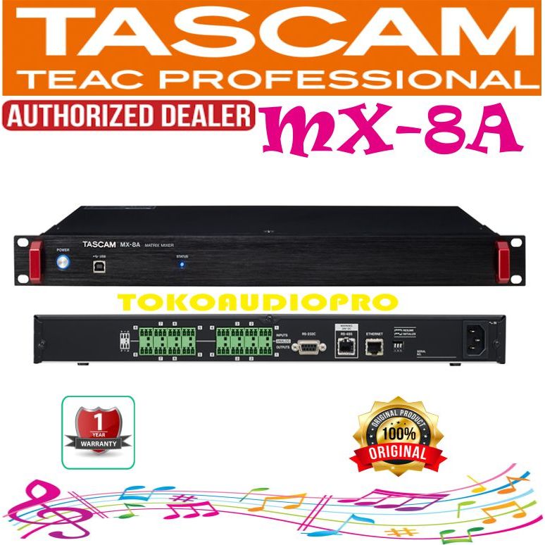 Jual Tascam MX8A 8-Channel Matrix Mixer With DSP Processor Mx-8A ...
