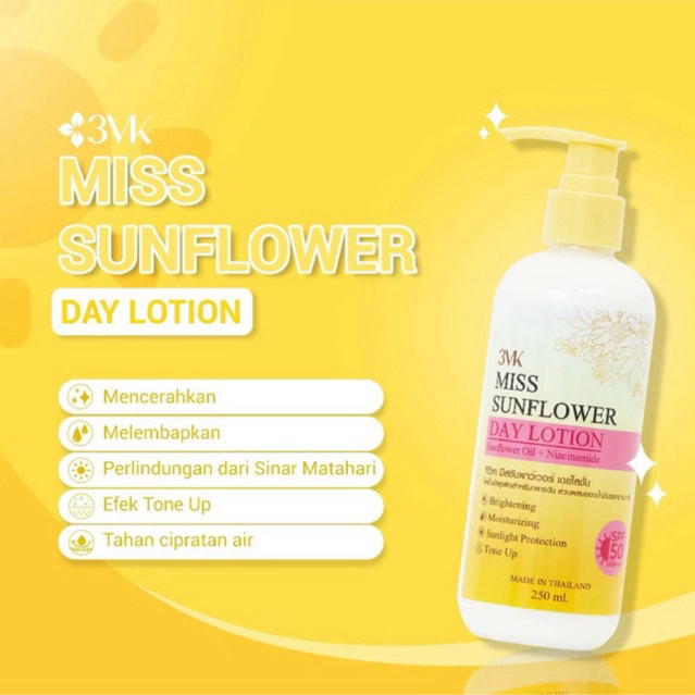 Jual THAILAND MISS SUNFLOWER | 3VK Oil Day Lotion 250Ml | Shopee Indonesia