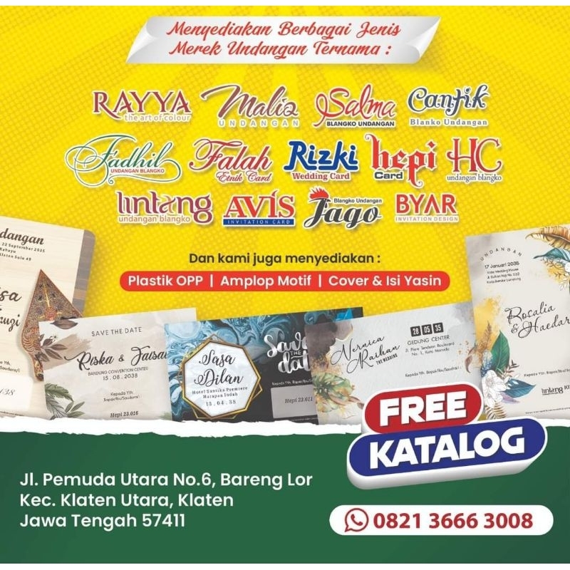 Jual Blangko Undangan atau Kertas Undangan Pernikahan Rayya 370 Harga ...