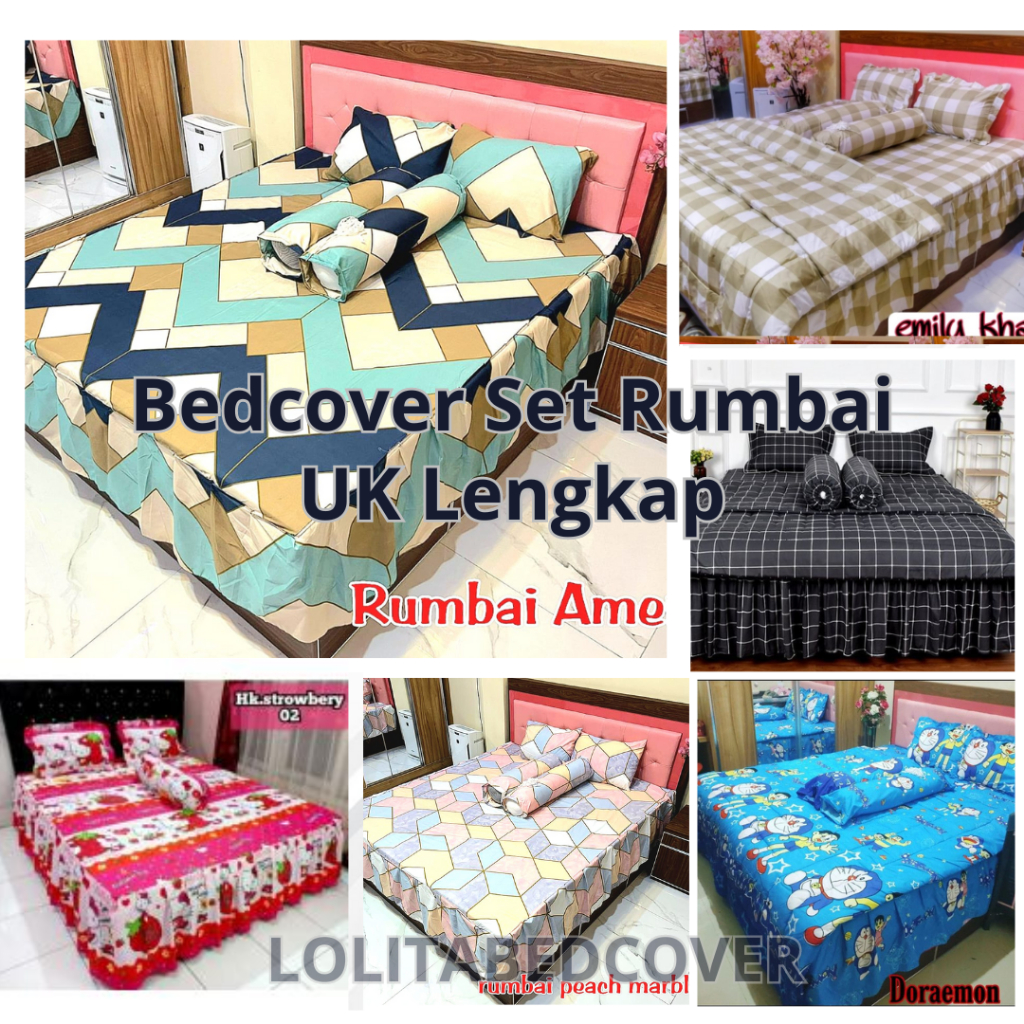 Jual Bed Cover Set Sprei Rumbai Topi Aesthetic Ukuran Lengkap 90x200 ...