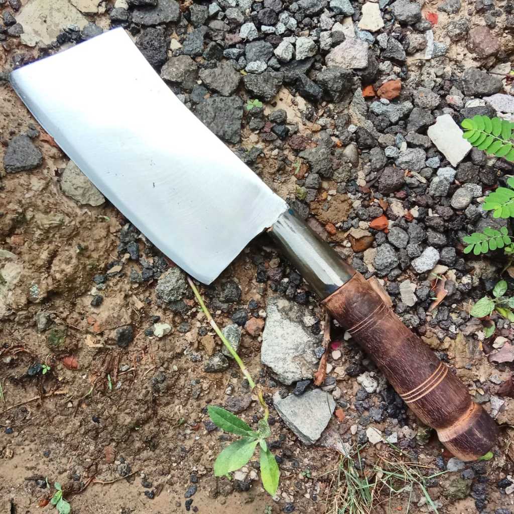 Jual Pisau Dapur besar bahan baja asli gagang kayu | Shopee Indonesia