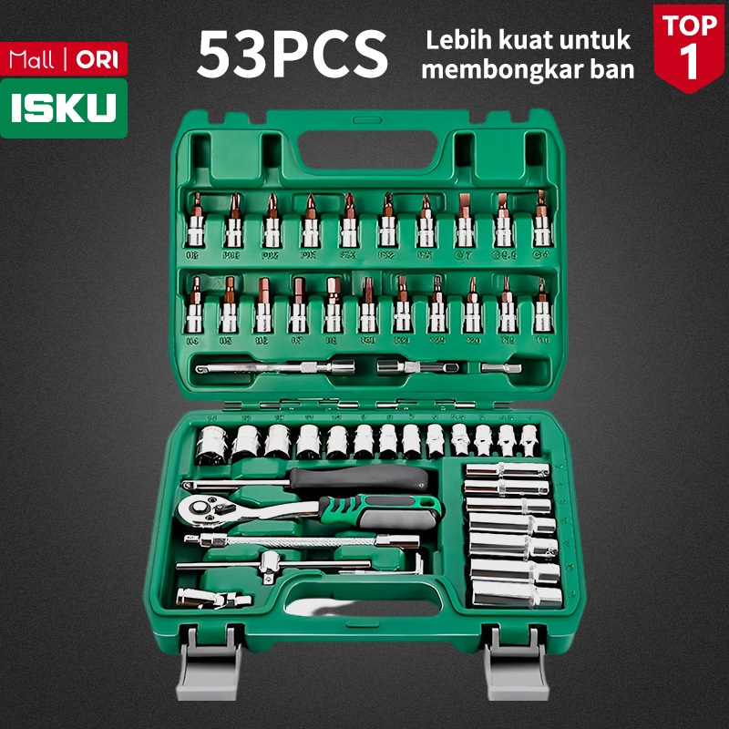 Jual Isku Kunci Sok Set 53pcs Kunci Shock Set Lengkap Kunci Mata Sok 53 PCS Set Socket (1/4 ...