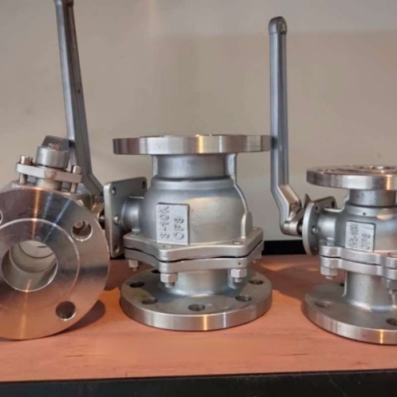 Jual Stop kran ball valve stainless steel 304 type flange JIS 10K 1 1/2" inch | Shopee Indonesia