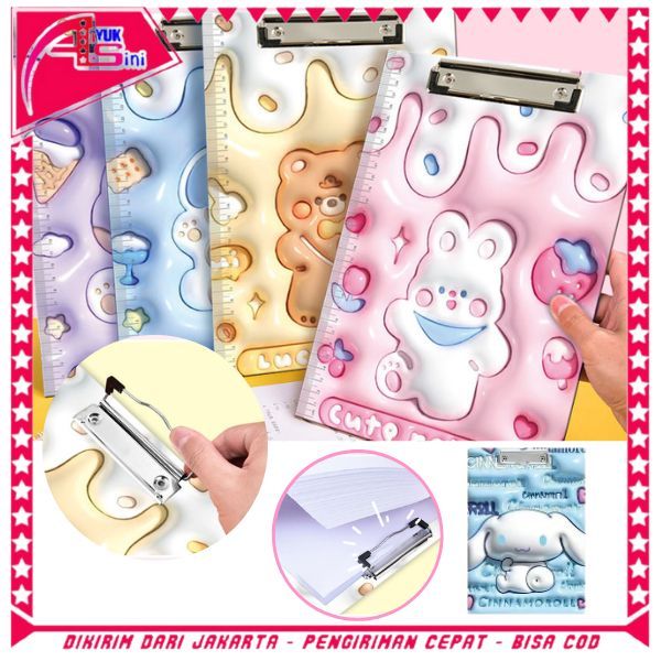 Jual AS Papan Jalan Motif Kartun Karakter 3D Papan Ujian A4 Clipboard ...
