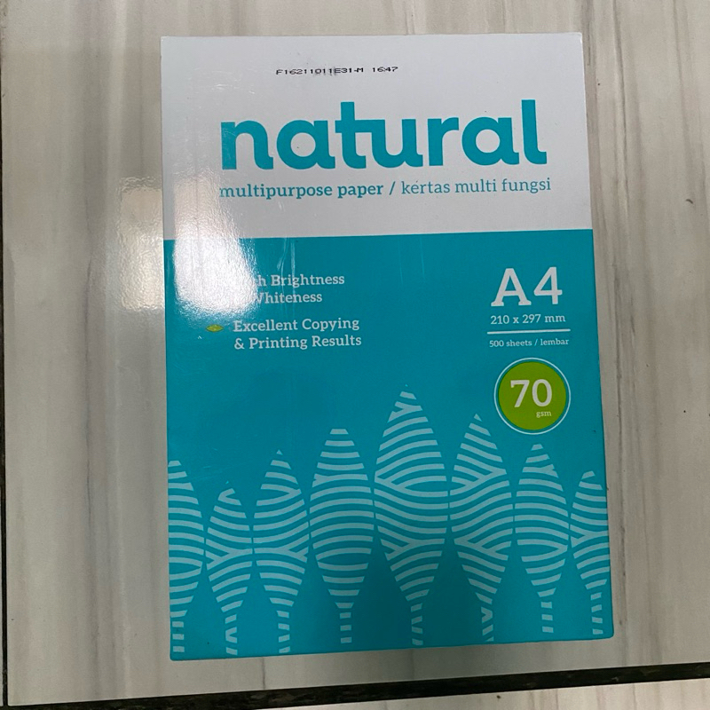 Jual Natural Kertas A4 70gr Copier 1 Rim (500 Lembar) Kertas Hvs A4 Kertas Fotocopy - Natural ...