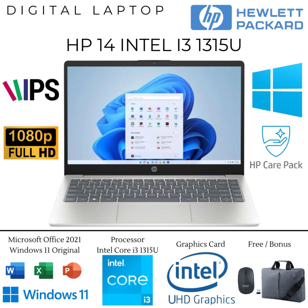 Jual Laptop HP 14s Intel Core i3 1315U RAM 16GB 1TB SSD 14.0 inch Full ...