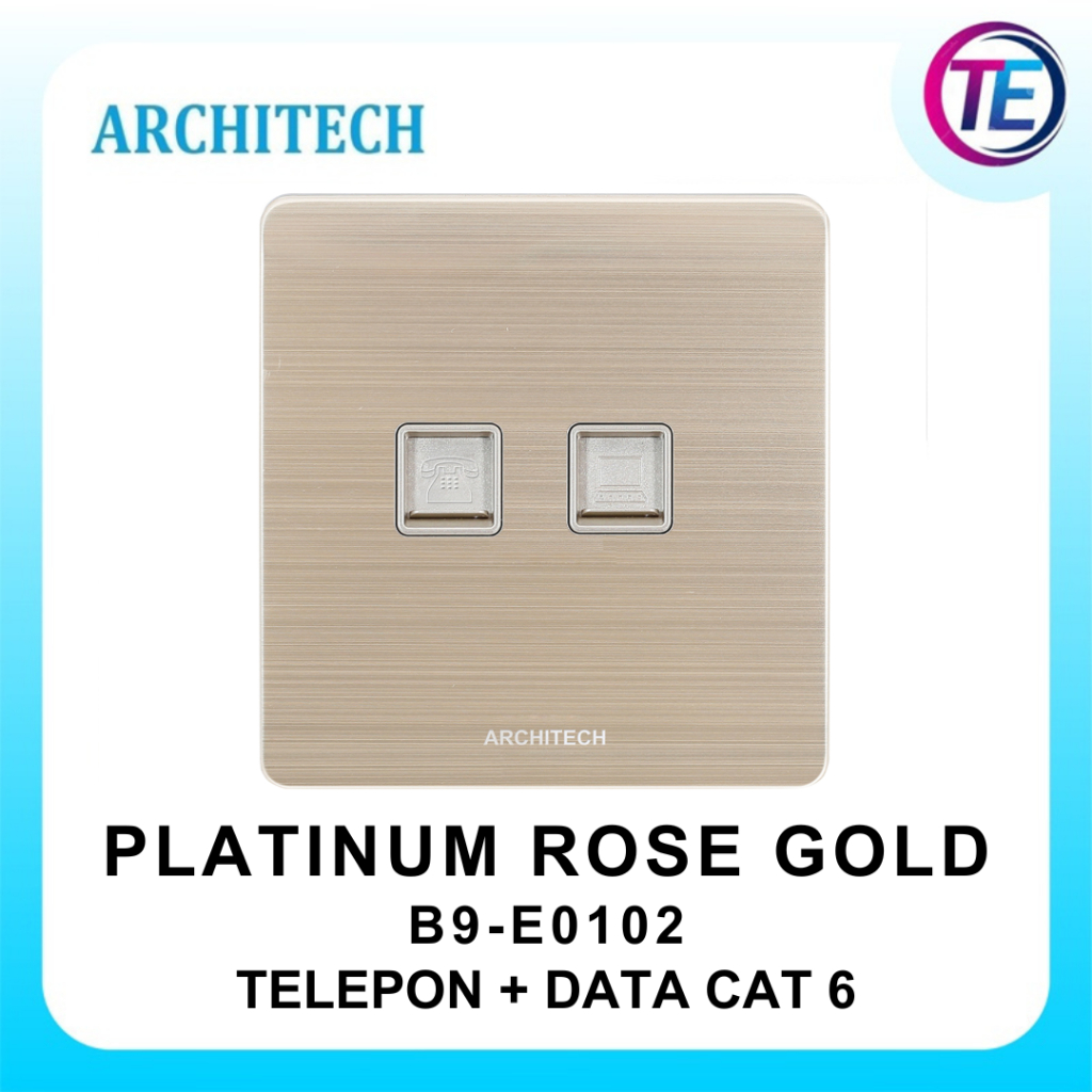 Jual TE ARCHITECH PLATINUM B9-E0102 ROSE GOLD Stop Kontak/JACK Telepon ...