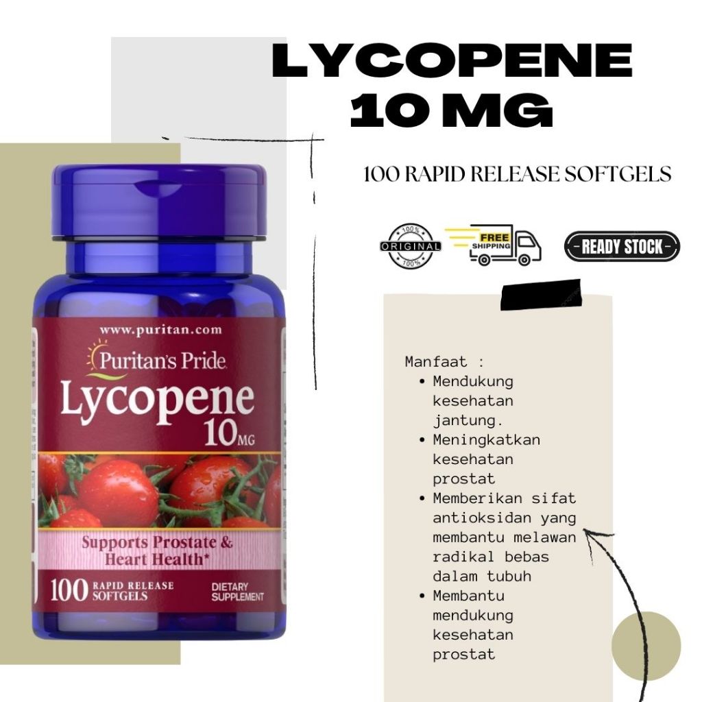 Jual Puritan's Pride Lycopene 10 mg 100 Softgels untuk Kesehatan ...