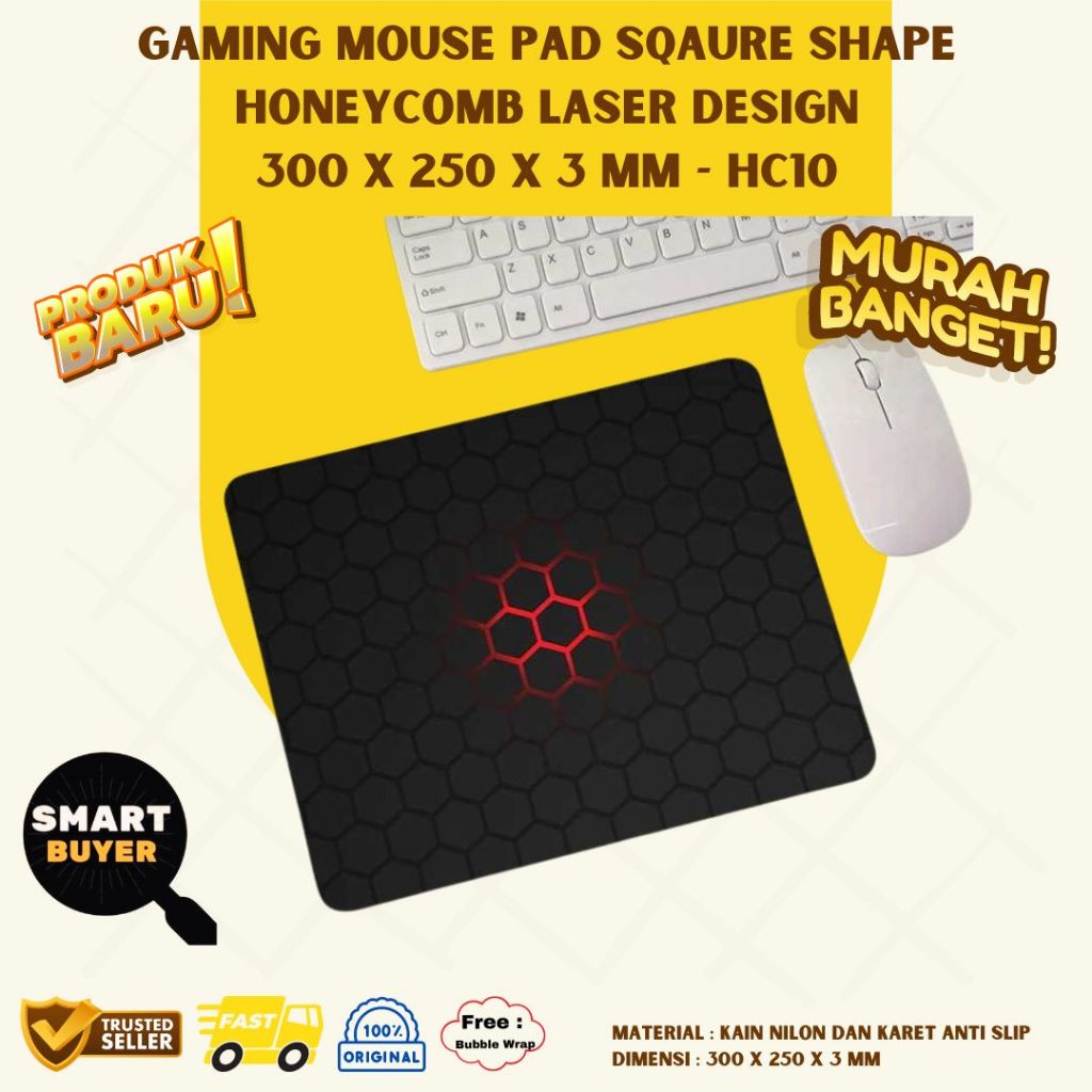 Jual Mouse Pad Gaming Sqaure Shape Honeycomb Laser Design HC10 ...