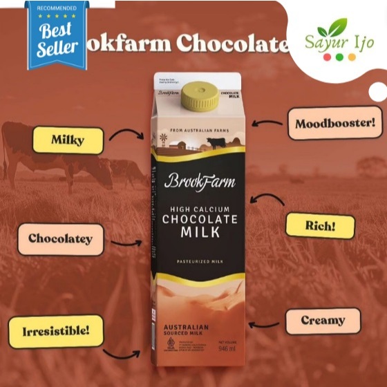 Jual BrookFarm Fresh Milk CHOCOLATE 946 ML / Pack Susu Cokelat High ...