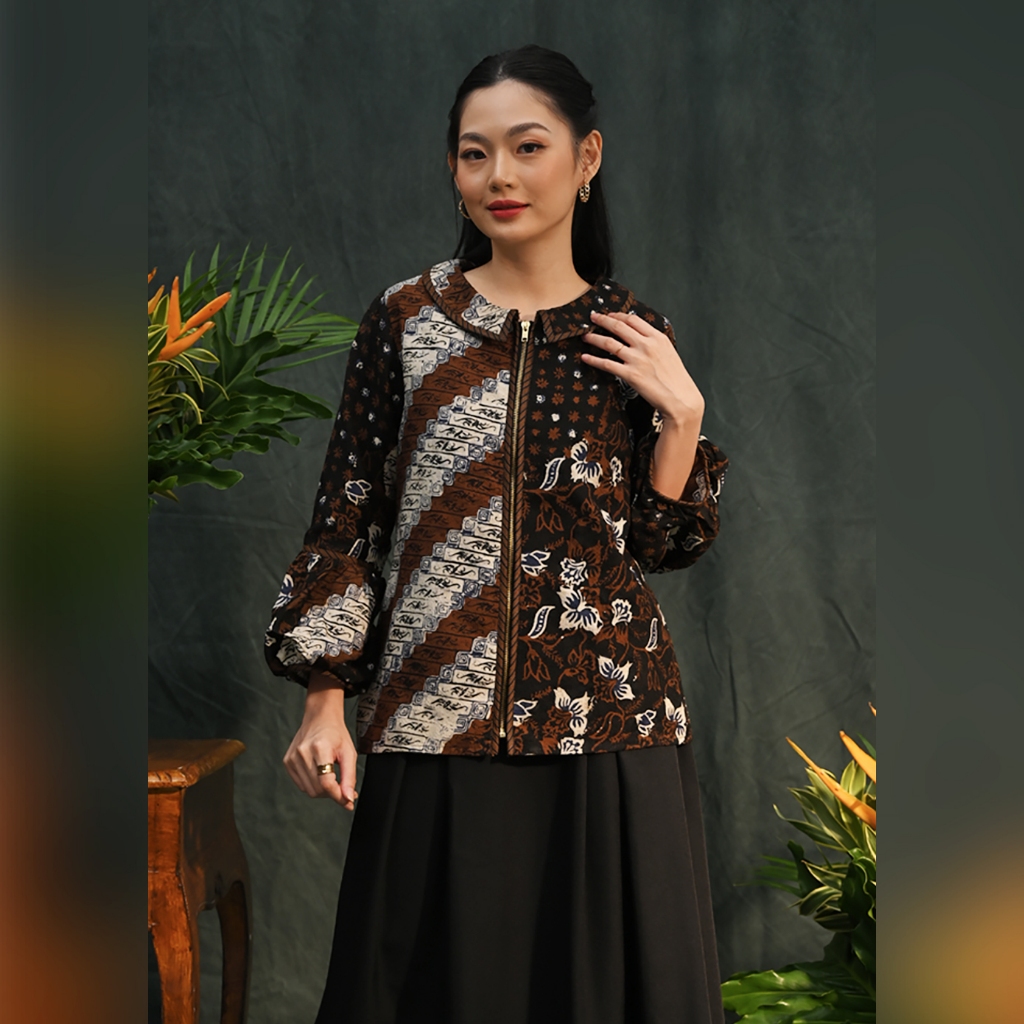 Jual NONA RARA - Amira Dobi Sogan T3161, Baju kerja blouse batik wanita ...