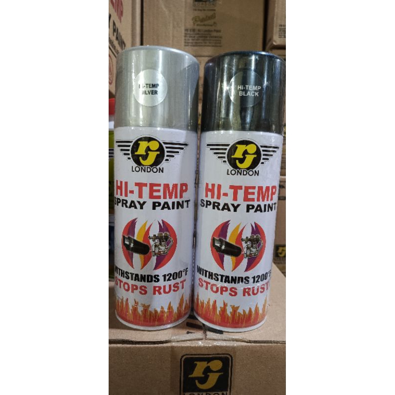 Jual CAT SEMPROT RJ LONDON ANTI PANAS HI TEMP BLACK DAN HI TEMP SILVER 150cc | Shopee Indonesia