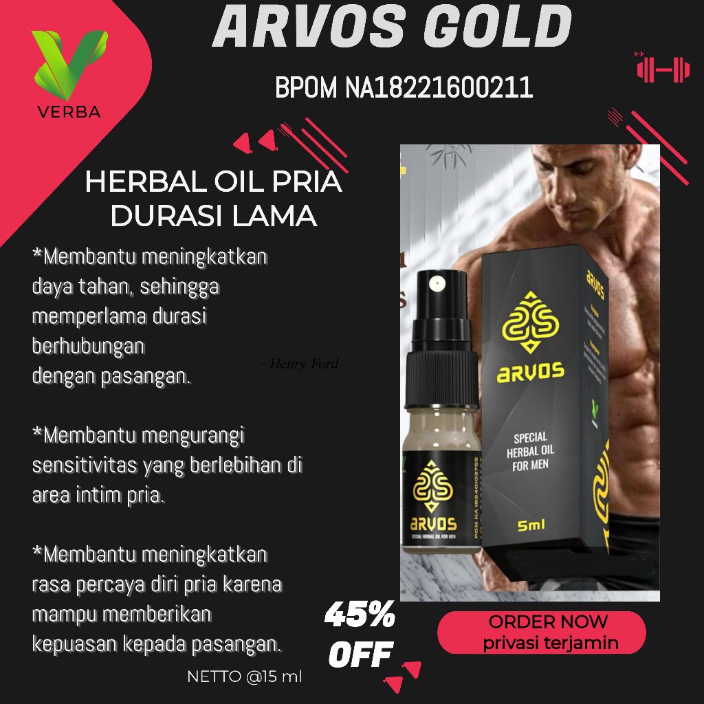 Jual ARVOS Obat semprot pria oles Spray asli herbal original BPOM Atasi ...