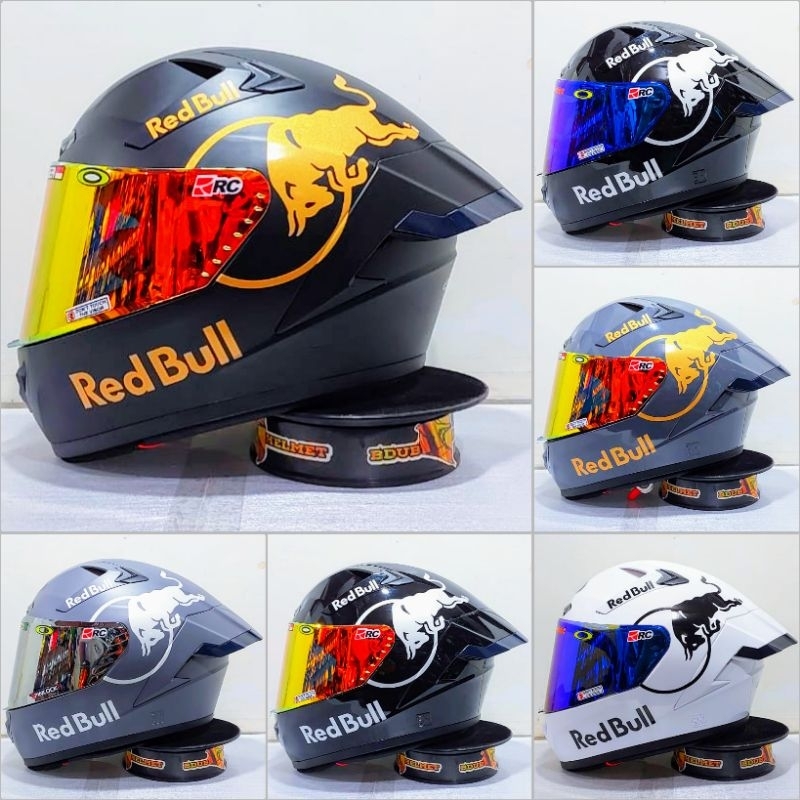 Jual Helm full face ALV Genesis black dof red-bull paket ganteng ...