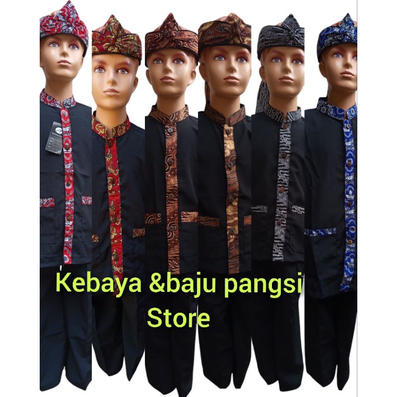 Jual Stelan baju pangsi anak model leher/stelan baju adat sunda ...
