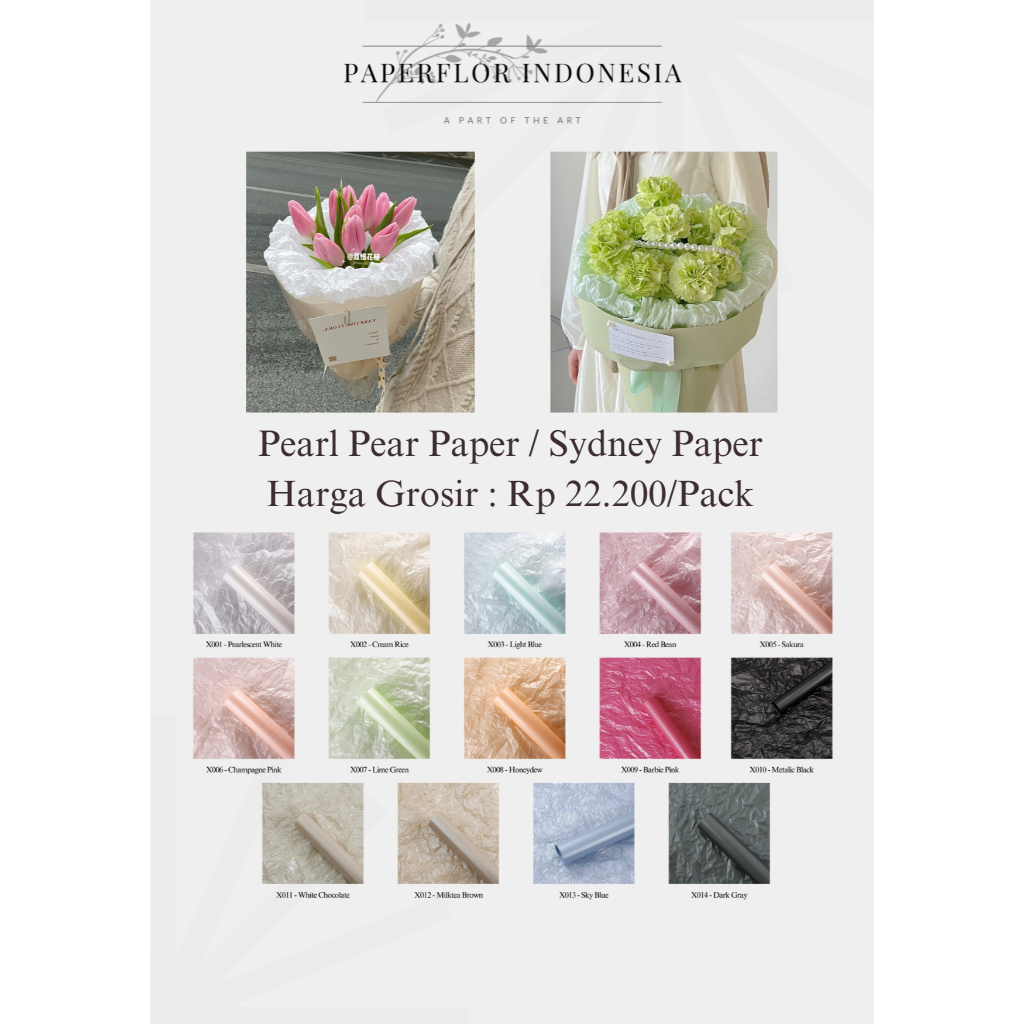 Jual (20 LEMBAR) PEARL PEAR PAPER / SYDNEY PAPER - KERTAS WRAP ...