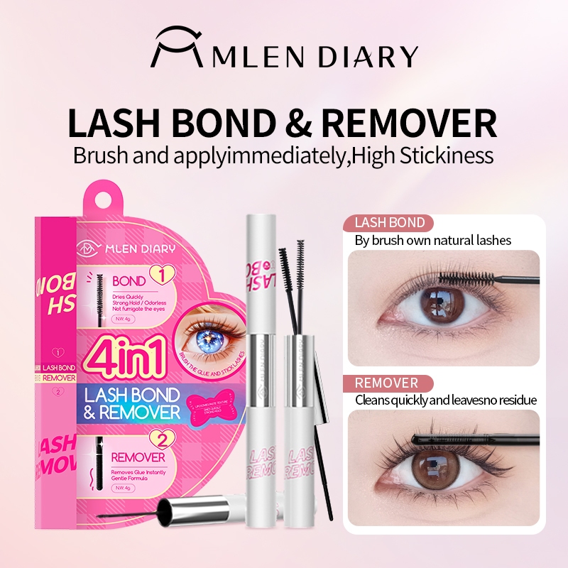Jual Mlen Diary Bulu Mata Palsu + Lem Lash Bond & Remover Brush Oleskan Dengan Kuas Segera Daya ...