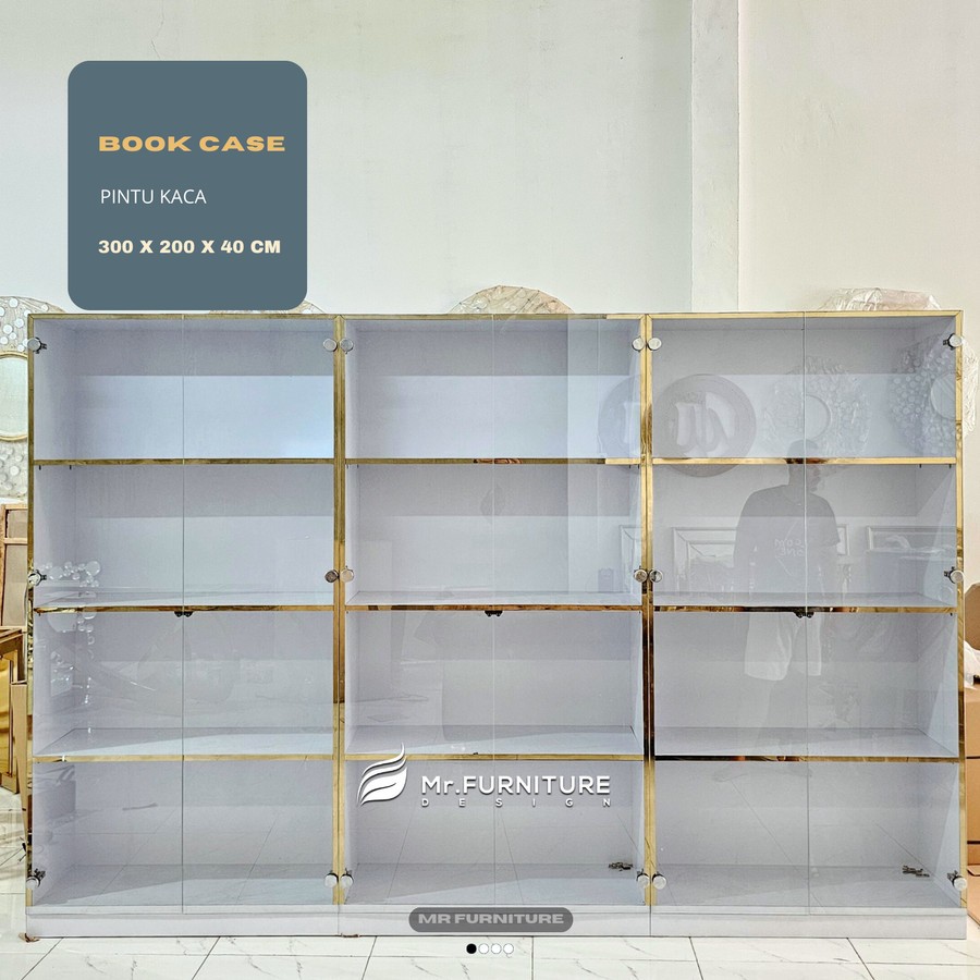 Jual cabinet display kaca modern lis gold | Shopee Indonesia