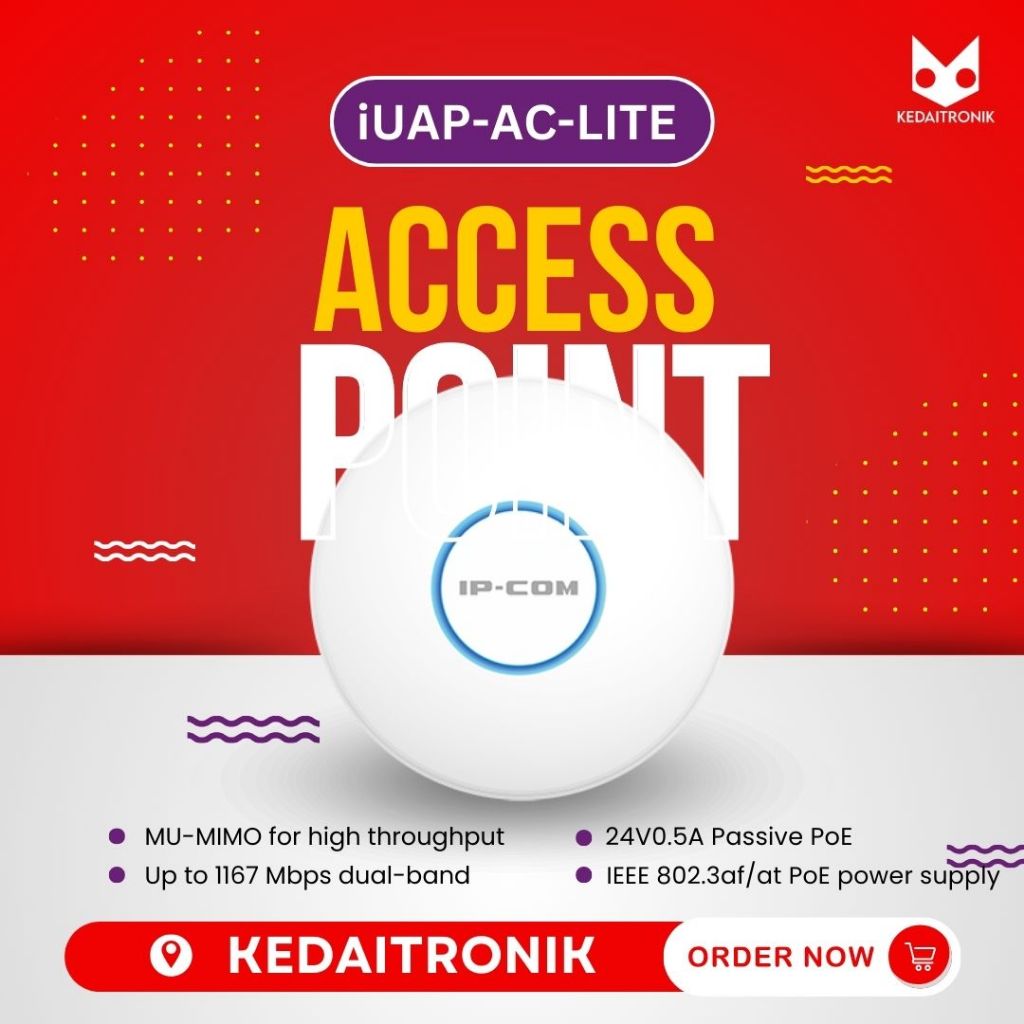 Jual IP COM Gigabit Access Point Profi iUAP AC LITE AC1200 IPCOM MU MIMO AP POE | Shopee Indonesia