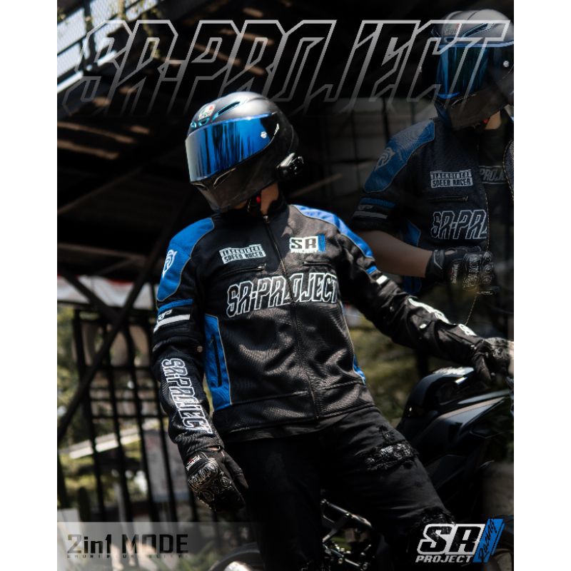 Jual MESH JAKET SR-PROJECT RETRO Blue 2in1 Style | Shopee Indonesia