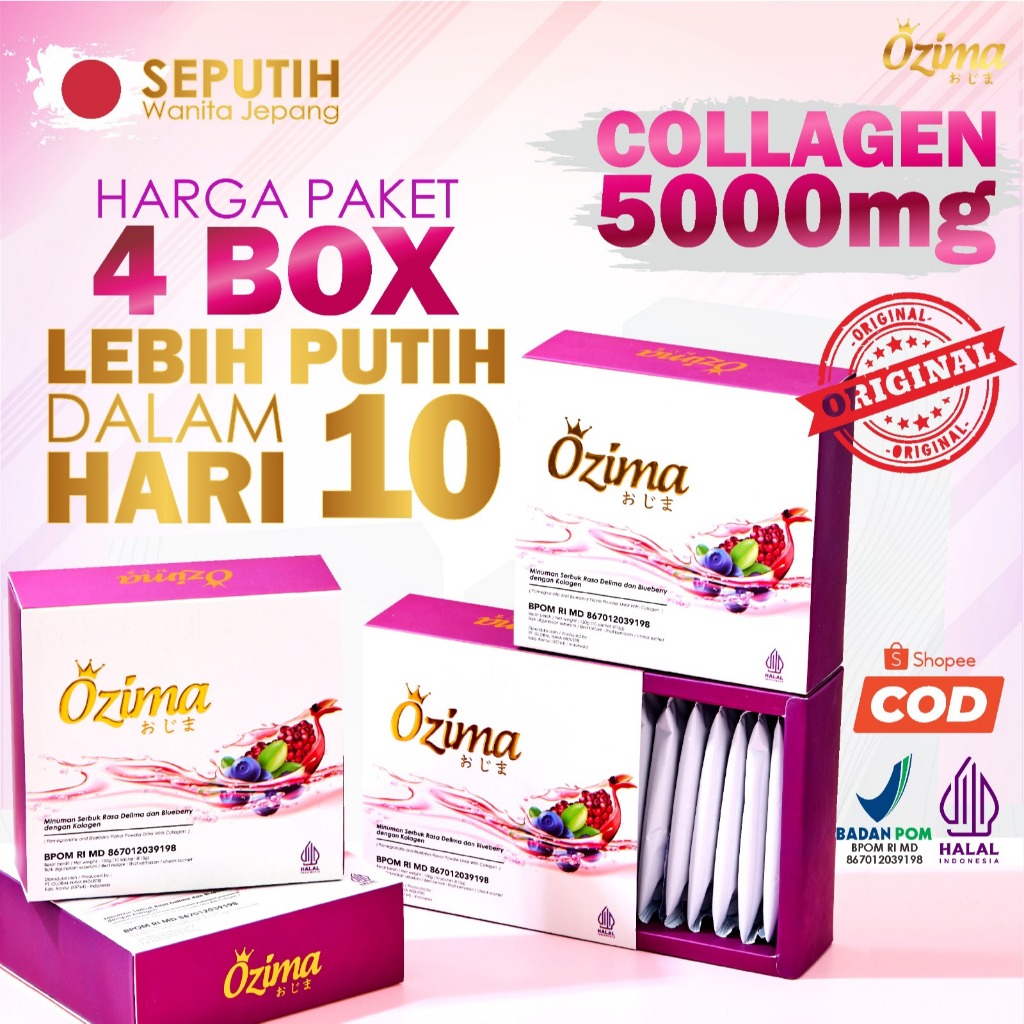 Jual [4 BOX] Ozima Gluta Collagen Ikan Salmon | collagen drink ...