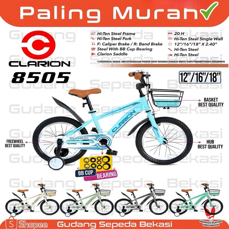 Jual SEPEDA KERANJANG ANAK LAKI & PEREMPUAN CLARION 8505 / ATLANTIS WM ...