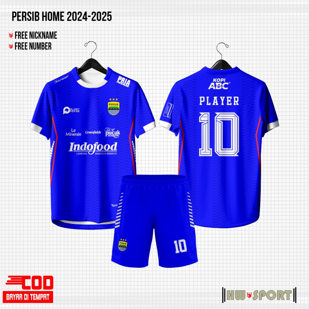 Jual BAJU JERSEY PERSIB BANDUNG HOME TERBARU 2024-2025 BIRU FULL ...